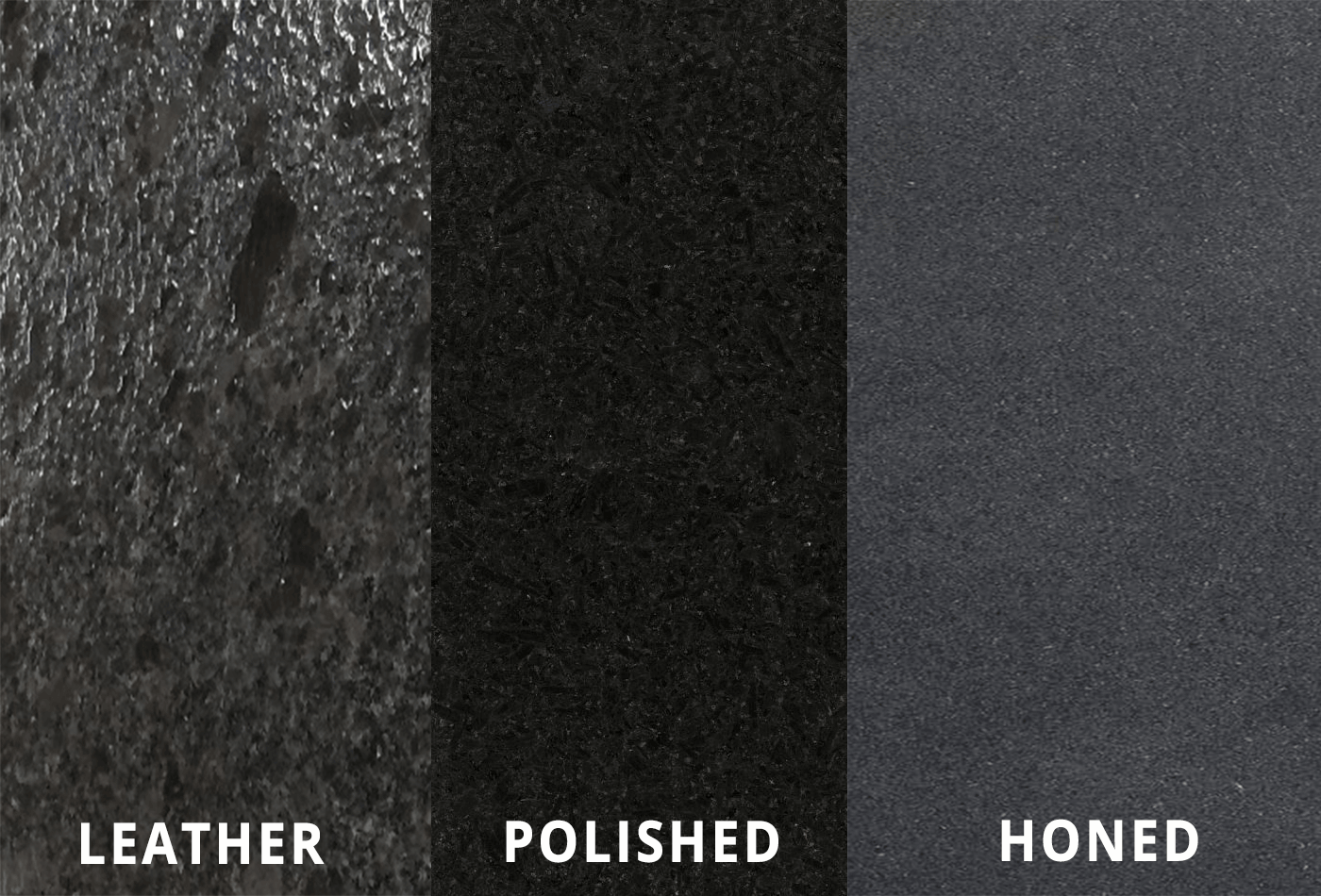 Leather Finish Black Pearl Granite vs Polished and Honed | UK
