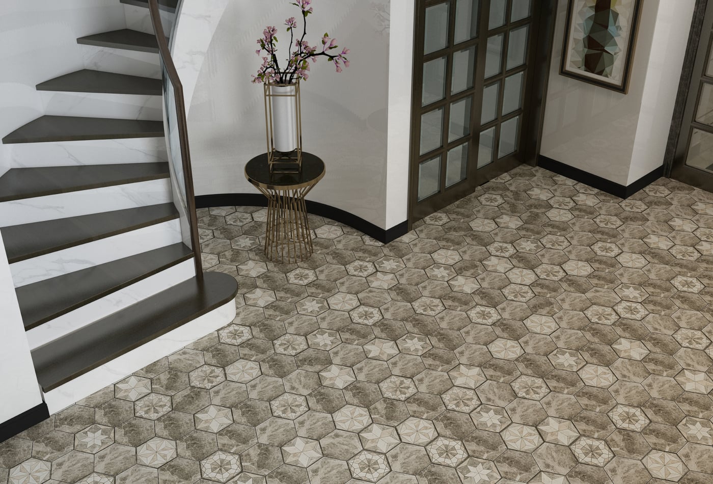 Hexagon Floor Tile: Stunning 7 Designs | Meaning | Tips