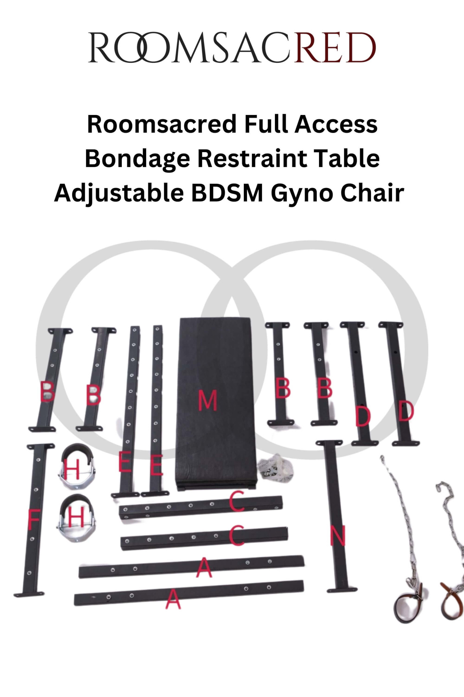 Roomsacred Full Access Bondage Restraint Table Adjustable BDSM Gyno Chair