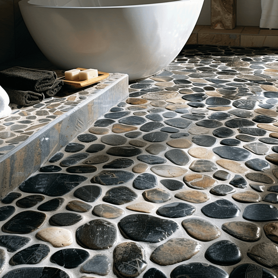 Stone Tile Bathroom Floor Shop Bathroom Floor Tiles Amber