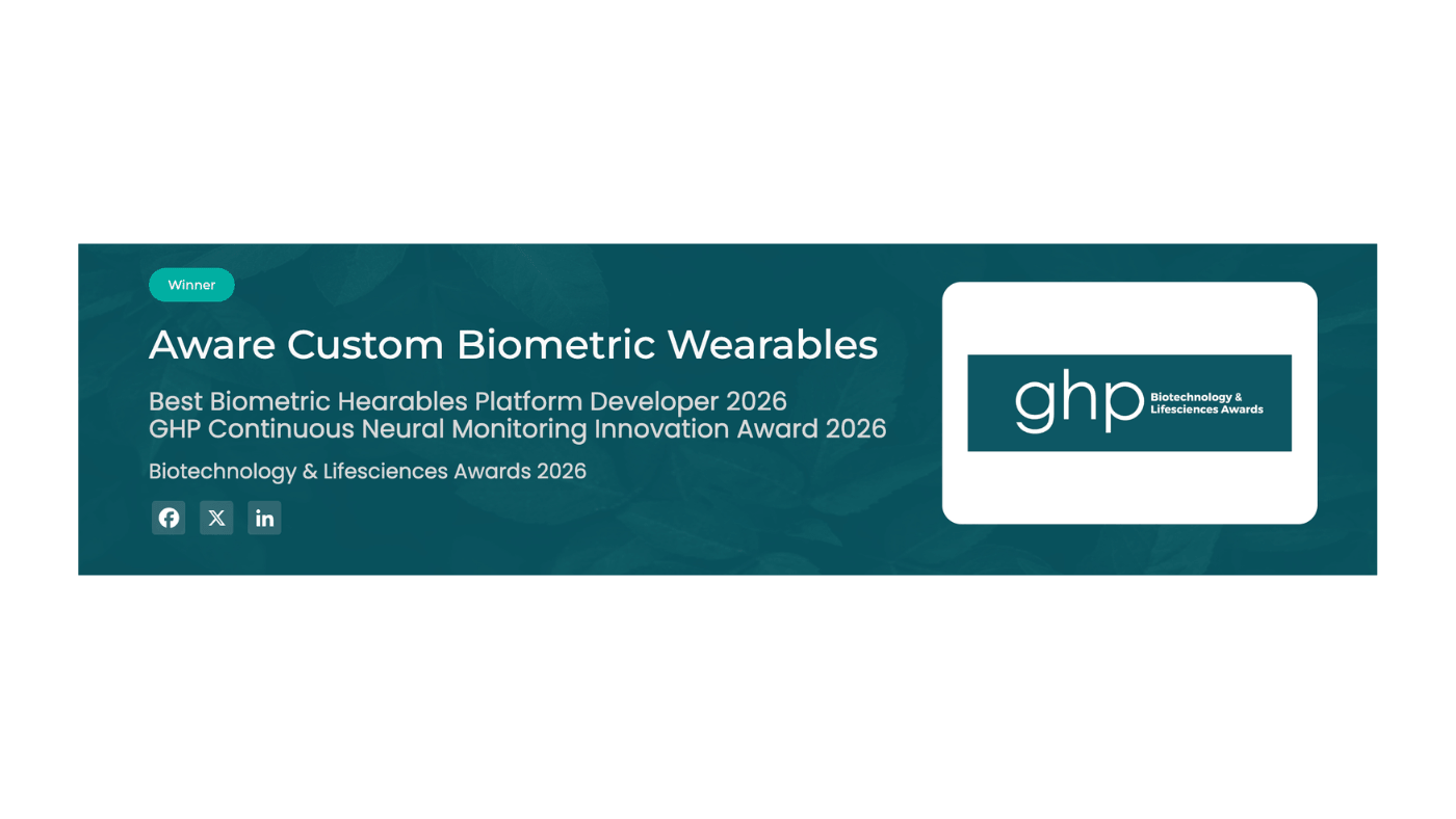 Aware Wins Best Biometric Hearables Platform Developer 2026 & GHP ...