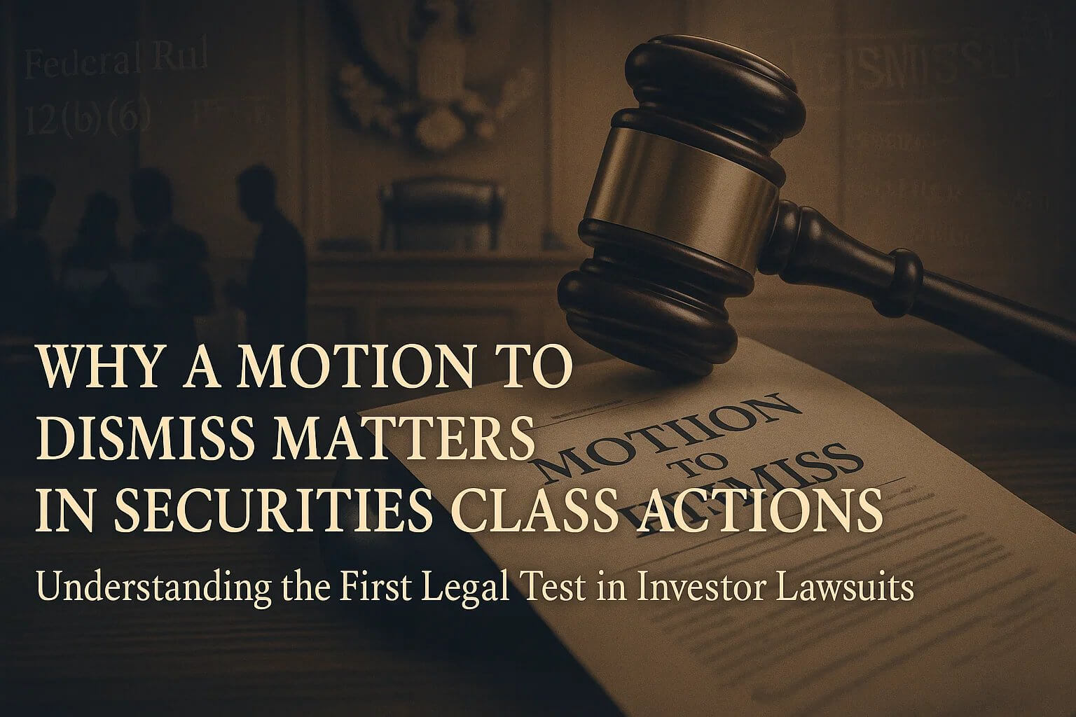 Why a Motion to Dismiss Matters in Securities Law Cases