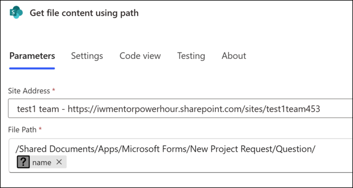 Save Microsoft Form Attachments to SharePoint via Flow