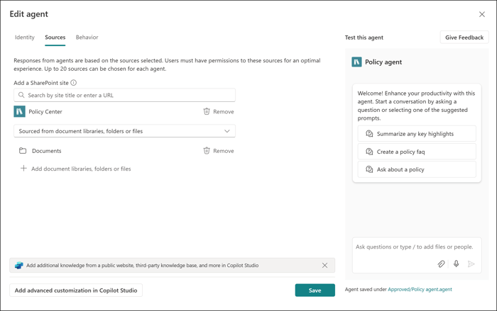 Creating and Using Copilot Agents in SharePoint