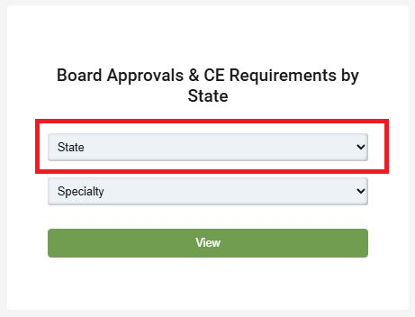 CE Requirements Lookup Tool by State and License Type