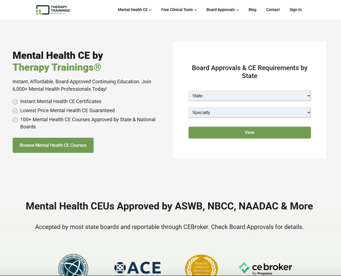 CE Requirements Lookup Tool by State and License Type
