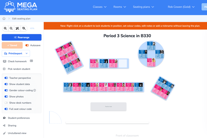 Seating Arrangements For Students