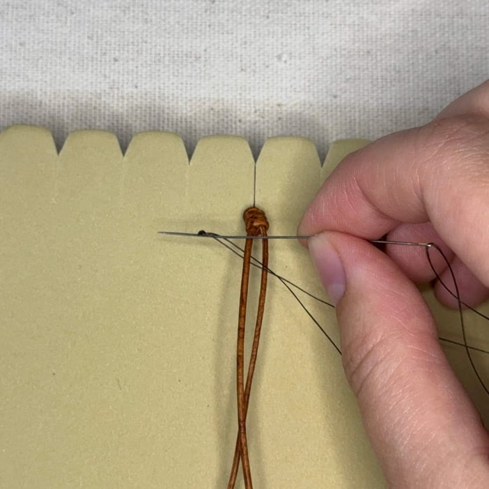 Leather Wrap Hat Band - Western Delica Pattern