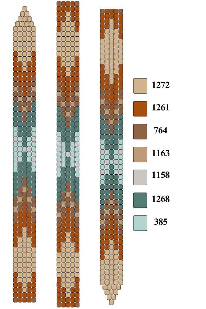 Leather Wrap Hat Band - Western Delica Pattern