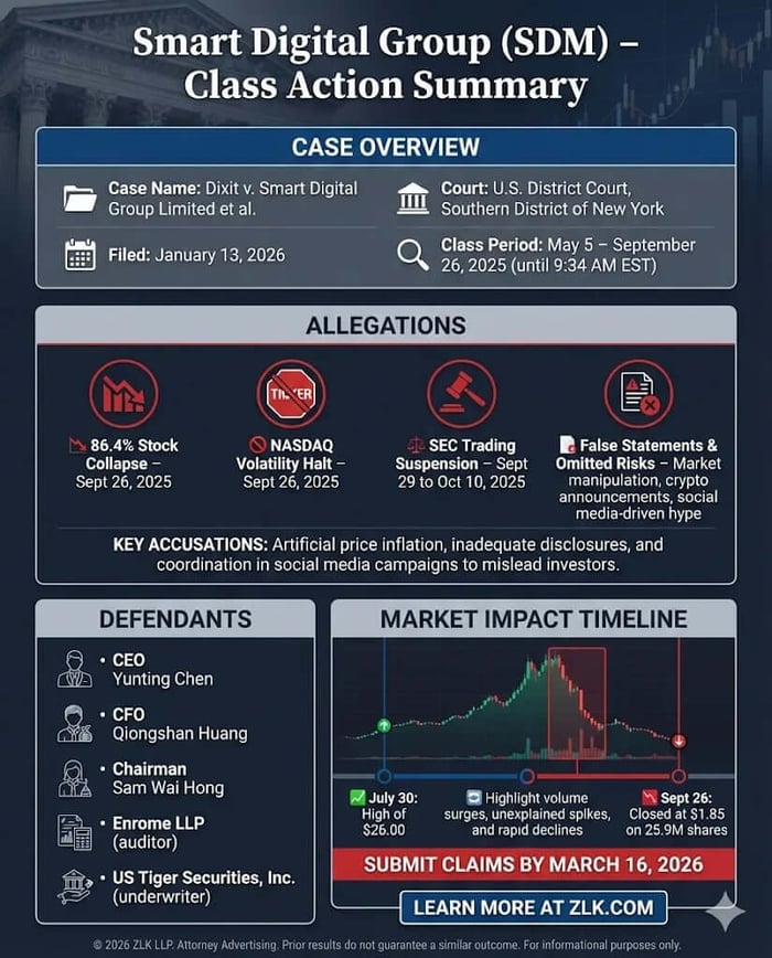 Smart Digital Group Limited (SDM) Securities Class Action Lawsuit Filed ...